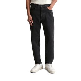 Marc O'Polo Herren Tapered-fit-Jeans "aus reiner Bio-Baumwolle"schwarz, Gr. 34, MARC O'POLO DENIM, unifarben, Obermaterial: 100% Baumwolle, Jeans