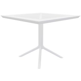 CLP Gartentisch Lenval 80 x 80 cm wetterfester Balkontisch mit UV-best&auml;ndiger Oberfl&auml;che, eckiger Bistrotisch f&uuml;r Balkon, Terrasse und Garten