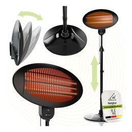 Juskys Infrarotstrahler 2000 W &ndash; Schwarz, mit 3 Heizstufen & h&ouml;henverstellbarem Gestell