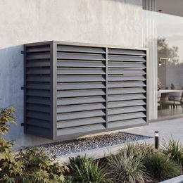 Verkleidung f&uuml;r Klimaanlage/W&auml;rmetauscher MCW-O43, Abdeckung Schutzgitter, Metall 132x175x75cm ~ anthrazit