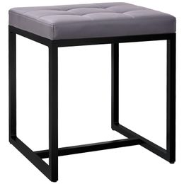 CLP Sitzhocker Barci I Moderner Hocker Hochwertiger Polsterhocker mit schwarz pulverbeschichteten Eisengestell