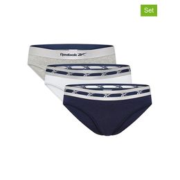 Reebok 3er-Set: Slips "Edwina" in Dunkelblau/ Grau/ Wei&szlig; - 46% | Gr&ouml;&szlig;e M | Damen-unterteile