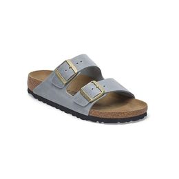 Birkenstock Leder-Pantoletten "Arizona" in Grau - Weite S - 12% | Gr&ouml;&szlig;e 35 | Damen-pantoletten