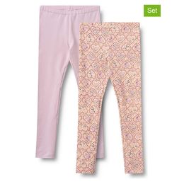Wheat 2er-Set: Leggings "Jules" in Rosa/ Orange - 51% | Gr&ouml;&szlig;e 140 | Kinderhosen