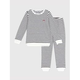 Petit Bateau Pyjama in Wei&szlig;/ Schwarz - 50% | Gr&ouml;&szlig;e 140 | Kinder-waesche