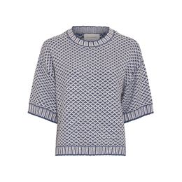 MOSS COPENHAGEN Pullover "Catina" in Blau/ Wei&szlig; - 51% | Gr&ouml;&szlig;e L/XL | Damen-pullover-cardigans