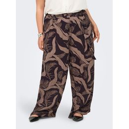Only Carmakoma Hose in Schwarz/ Hellbraun - 18% | Gr&ouml;&szlig;e 52 | Damenhosen