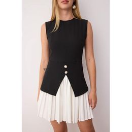 Trendyol Kleid in Schwarz/ Wei&szlig; - 68% | Gr&ouml;&szlig;e 40 | Damen-kleider