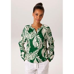 Aniston Bluse in Gr&uuml;n/ Wei&szlig; - 50% | Gr&ouml;&szlig;e 44 | Damen-blusen