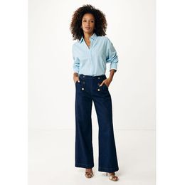 Mexx Hemd in Hellblau/ Wei&szlig;/ Gr&uuml;n - 51% | Gr&ouml;&szlig;e 44 | Damen-blusen