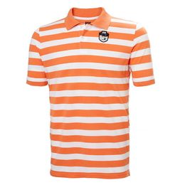 Helly Hansen Poloshirt "Mastrand" in Orange/ Wei&szlig; - 53% | Gr&ouml;&szlig;e M | Herren-sportshirts