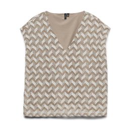 V&eacute;ro Moda Vero Moda Blusentop in Taupe/ Creme - 28% | Gr&ouml;&szlig;e L | Damen-blusen