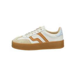 Gant Footwear Leder-Sneakers "Cuzmani" in Creme/ Hellbraun/ Hellblau - 33% | Gr&ouml;&szlig;e 41 | Damen-sneakers