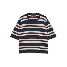 V&eacute;ro Moda Vero Moda Pullover in Dunkelblau/ Creme - 40% | Gr&ouml;&szlig;e M | Damen-pullover-cardigans