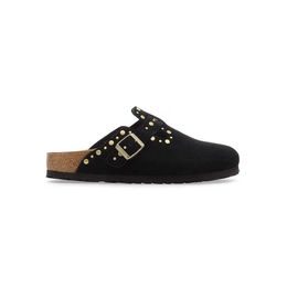 Birkenstock Leder-Clogs "Boston Rivet" in Schwarz - 19% | Gr&ouml;&szlig;e 38 | Damen-pantoletten