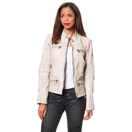 7eleven Lederjacke "Katta" in Creme - 72% | Gr&ouml;&szlig;e 44 | Damenjacken