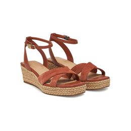 Tommy Hilfiger Shoes Leder-Keilsandaletten in Hellbraun - 40% | Gr&ouml;&szlig;e 38 | Damen-sandalen