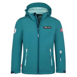 Trollkids Softshelljacke "Oslofjord" in T&uuml;rkis - 29% | Gr&ouml;&szlig;e 140 | Kinder-outdoor-jacken