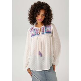 Aniston Bluse in Wei&szlig; - 56% | Gr&ouml;&szlig;e 42 | Damen-blusen