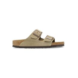 Birkenstock Leder-Pantoletten "Arizona" in Taupe - Weite S - 16% | Gr&ouml;&szlig;e 37 | Damen-pantoletten