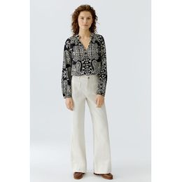 Oui Bluse in Schwarz/ Creme - 62% | Gr&ouml;&szlig;e 44 | Damen-blusen