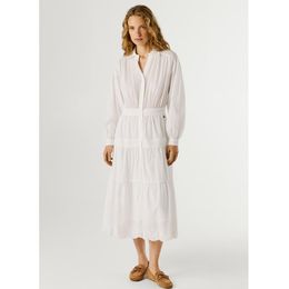 Pepe Jeans Kleid "Celeste" in Wei&szlig; - 50% | Gr&ouml;&szlig;e M | Damen-kleider