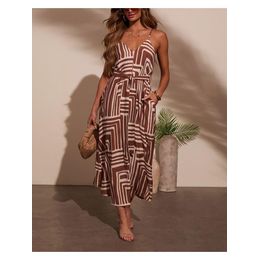 Milan Kiss Kleid in Braun/ Creme - 47% | Gr&ouml;&szlig;e M | Damen-kleider