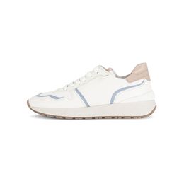 Gabor Leder-Sneakers in Wei&szlig;/ Hellblau/ Beige - 66% | Gr&ouml;&szlig;e 37,5 | Damen-sneakers