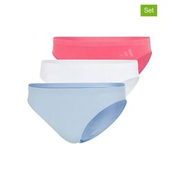 Adidas 3er-Set: Slips in Wei&szlig;/ Hellblau/ Pink - 46% | Gr&ouml;&szlig;e XS | Damen-unterteile
