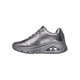 Skechers Leder-Sneakers "Uno Icon" in Silber - 40% | Gr&ouml;&szlig;e 39 | Damen-sneakers