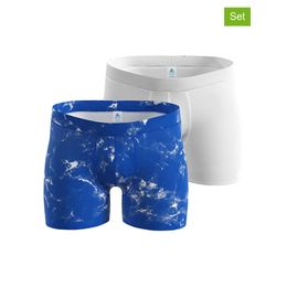 Odlo 2er-Set: Funktionsboxershorts "Active Light" in Blau/ Wei&szlig; - 33% | Gr&ouml;&szlig;e M | Herren-sportunterwaesche