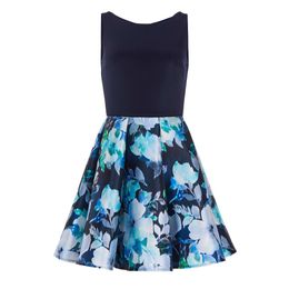 Swing Kleid in Dunkelblau/ Bunt - 72% | Gr&ouml;&szlig;e 42 | Damen-kleider
