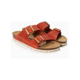 Sunbay Leder-Pantoletten "Trefle" in Rot - 61% | Gr&ouml;&szlig;e 36 | Damen-pantoletten