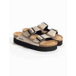 BAYTON Leder-Pantoletten "Edith" in Beige - 56% | Gr&ouml;&szlig;e 38 | Damen-pantoletten