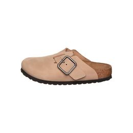 Birkenstock Leder-Clogs "Boston" in Beige - 35% | Gr&ouml;&szlig;e 38 | Damen-pantoletten