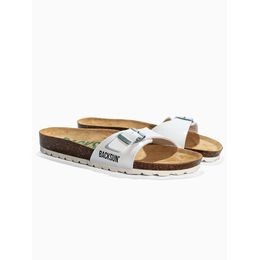 BACKSUN Leder-Pantoletten "Paris" in Wei&szlig; - 58% | Gr&ouml;&szlig;e 37 | Damen-pantoletten