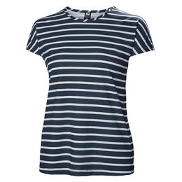 Helly Hansen Funktionsshirt "Thalia Summer" in Dunkelblau/ Wei&szlig; - 53% | Gr&ouml;&szlig;e XL | Damen-outdoor-tops-shirts