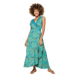 Aller Simplement Kleid in T&uuml;rkis/ Beige - 65% | Gr&ouml;&szlig;e 34-40 | Damen-kleider