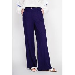 Le Jardin du Lin Leinen-Hose in Dunkelblau - 65% | Gr&ouml;&szlig;e 40 | Damenhosen