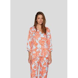 Rabe Bluse in Hellblau/ Orange - 72% | Gr&ouml;&szlig;e 38 | Damen-blusen