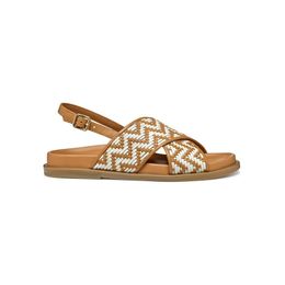 Geox Leder-Sandalen "Adelash" in Hellbraun/ Wei&szlig; - 50% | Gr&ouml;&szlig;e 41 | Damen-sandalen