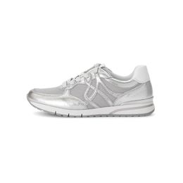 Gabor Leder-Sneakers in Silber/ Grau - 55% | Gr&ouml;&szlig;e 38 | Damen-sneakers