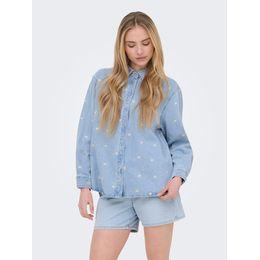 Only Jeans-Hemd in Hellblau - 48% | Gr&ouml;&szlig;e S | Damen-blusen