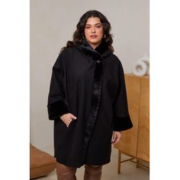 Curvy Lady Wintermantel in Schwarz - 73% | Gr&ouml;&szlig;e 44/46 | Damenjacken