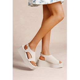 Foreverfolie Keil-Zehensandaletten in Beige - 62% | Gr&ouml;&szlig;e 36 | Damen-sandalen