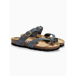 BAYTON Leder-Zehentrenner "Diane" in Grau - 40% | Gr&ouml;&szlig;e 39 | Damen-sandalen