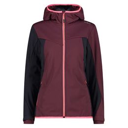 CMP Softshelljacke in Schwarz/ Bordeaux - 55% | Gr&ouml;&szlig;e 38 | Damen-outdoorjacken