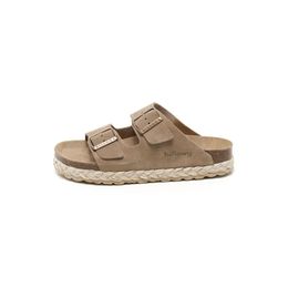 billowy Leder-Pantoletten in Beige - 40% | Gr&ouml;&szlig;e 39 | Damen-pantoletten