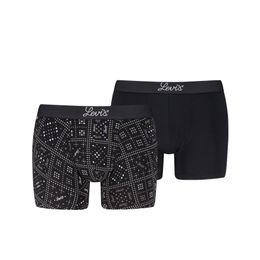 Levi's LEVI'S Herren Boxershorts "LEVIS MEN BANDANA AOP BOXER BRIEF 2P", Gr. Sschwarz combo, Single Jersey, Obermaterial: 95% Baumwolle, 5% Elasthan,