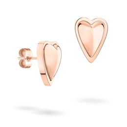 Damen Paar Ohrstecker "Metal Heart, Herz", Edelstahlros&eacute;goldfarben, Liebeskind Berlin, Edelstahl, Ohrringe